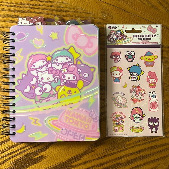Sanrio | Office | Hello Kitty Kawaii Tokyo 5 Tab Notebook Journal Stickers Nwt | Poshmark